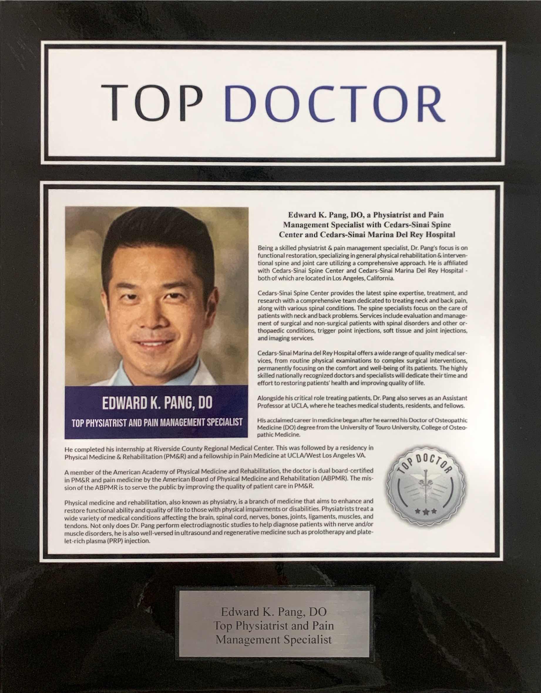 Edward Pang, D.O.: Pain Management Los Angeles, Beverly Hills, Culver ...